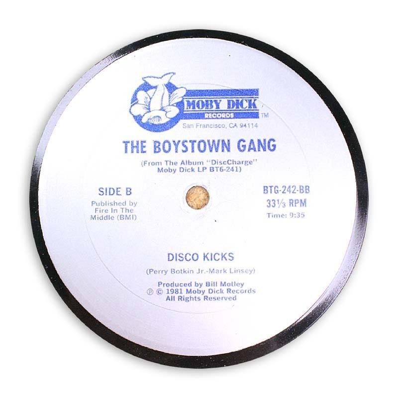 Vinyl Record Label Coaster | The Boystown Gang - Disco Kicks - granddesignfyi.com